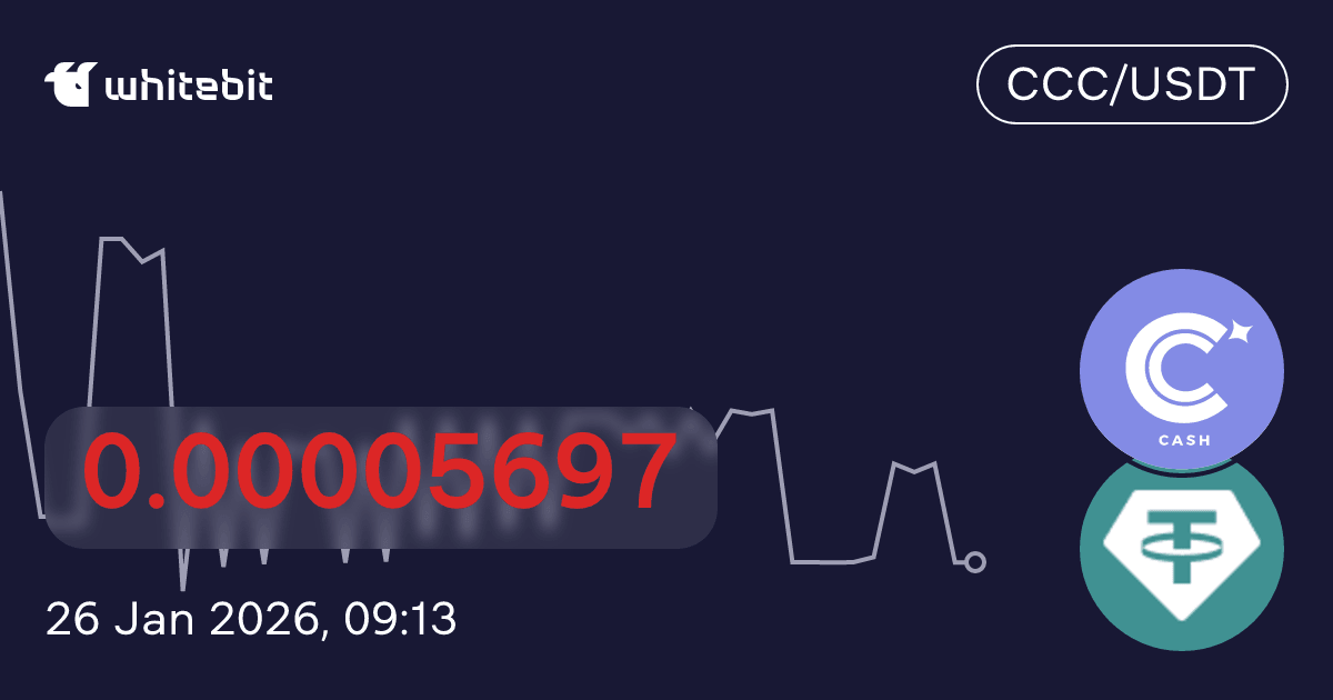 0.00005799 CCC-USDT | Trade CC Cash to Tether US | WhiteBIT
