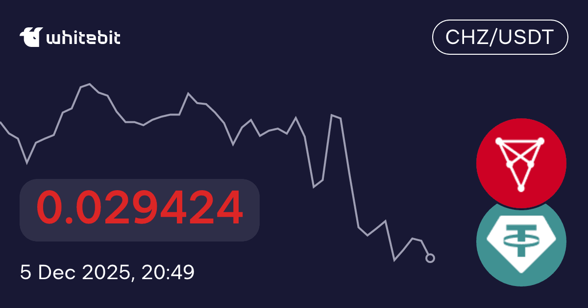 0.045702 CHZ-USDT | Trade Chiliz to Tether US | WhiteBIT