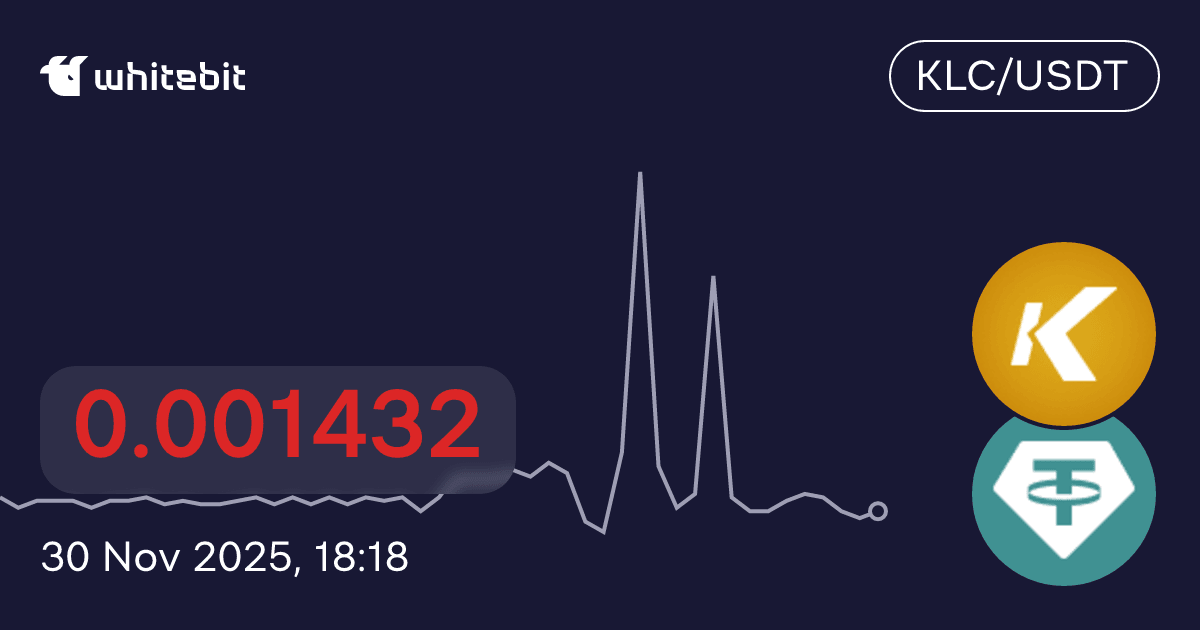 0.001269 KLC-USDT | Trade KALYCHAIN to Tether US | WhiteBIT