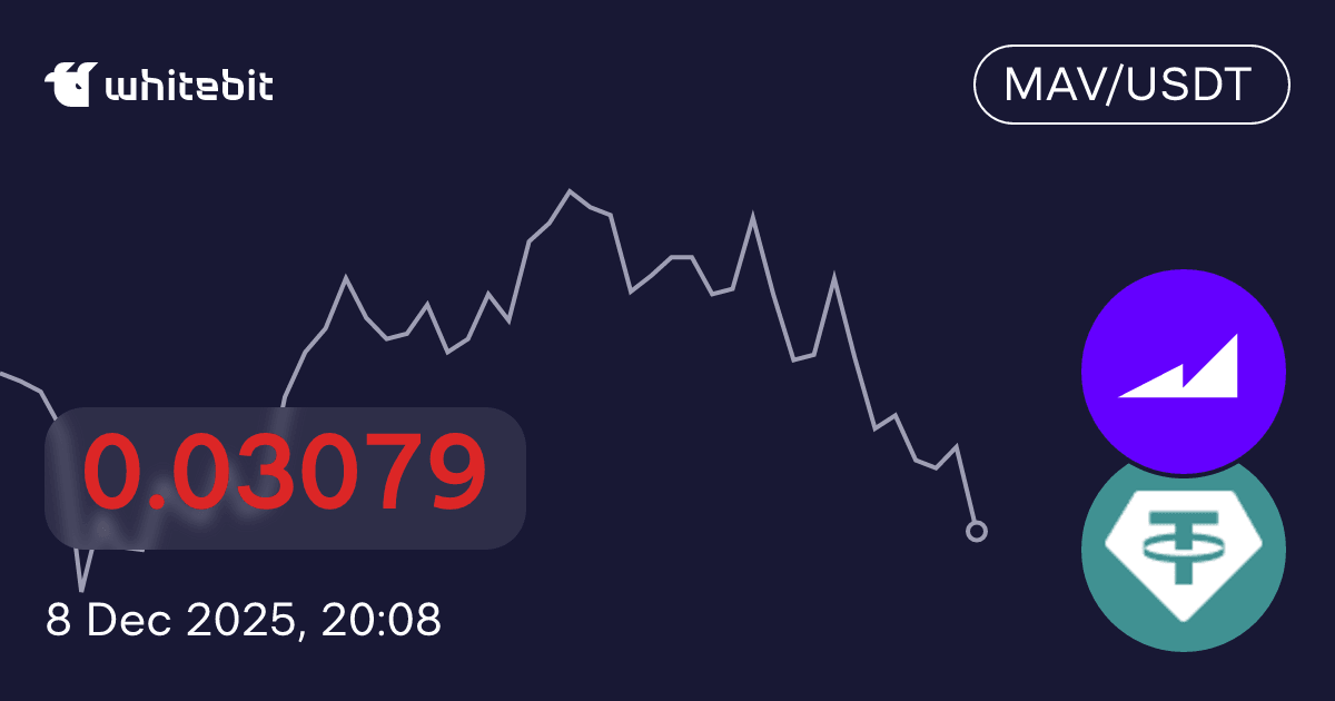 0.0707 MAV-USDT | Trade Maverick Protocol to Tether US | WhiteBIT