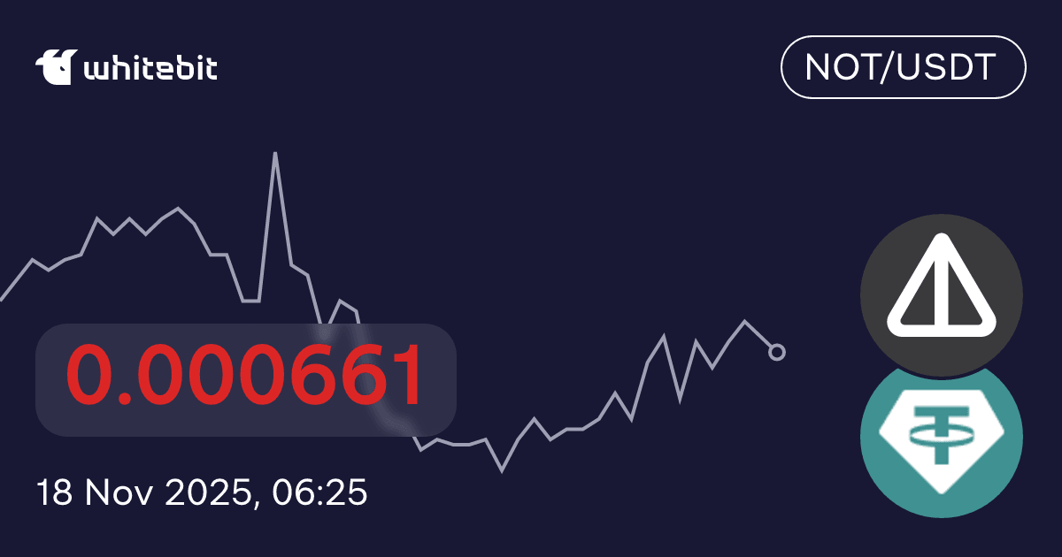 0.00288 NOT-USDT | Торговля Notcoin к Tether US | WhiteBIT