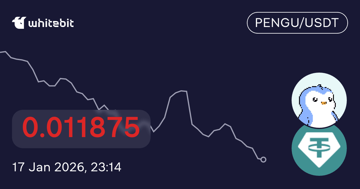 0.01267 PENGU-USDT | Trade Pudgy Penguins to Tether US | WhiteBIT