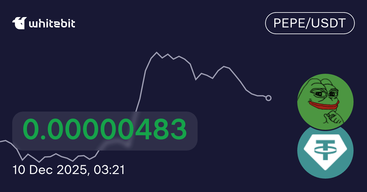 0.00000152 PEPE to USDT | Price of Pepe to Tether US | Crypto Exchange WhiteBIT