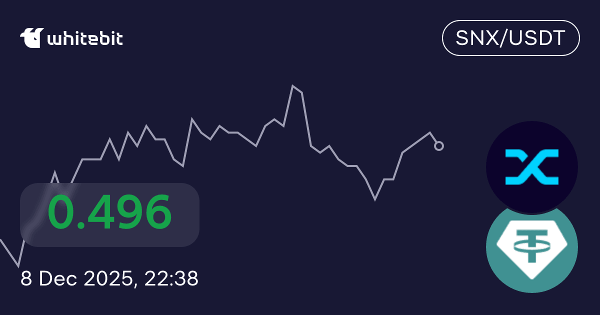1.232 SNX-USDT | Trade Synthetix Network Token to Tether US | WhiteBIT