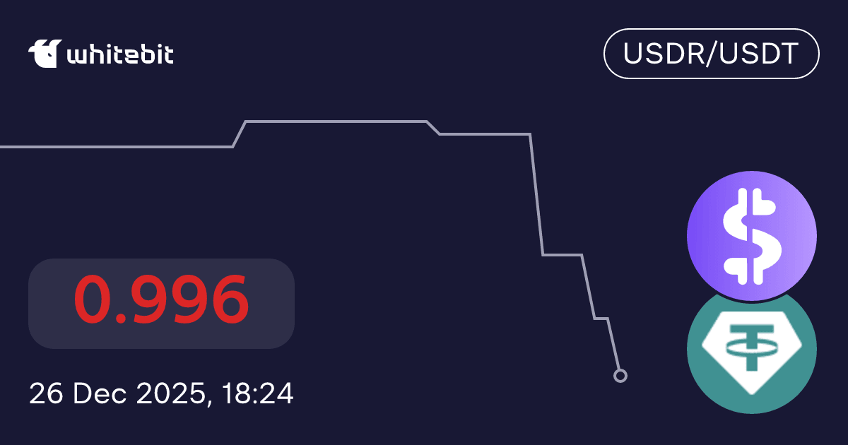 0.9996 USDR-USDT | Trade StablR USD to Tether US | WhiteBIT