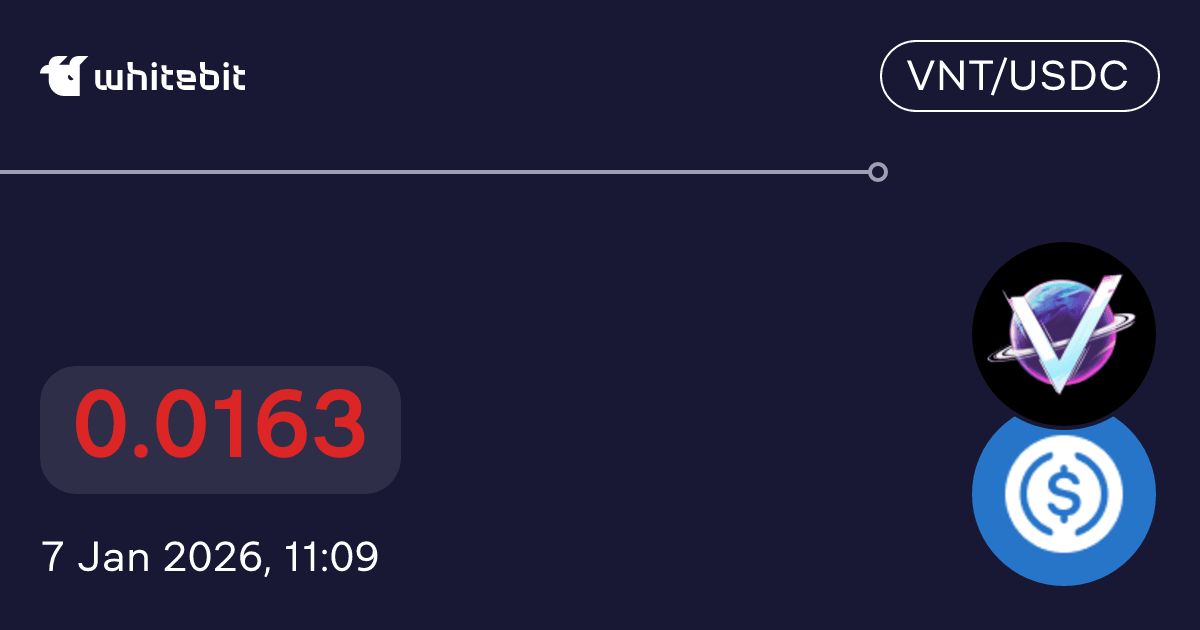 0.287 VNT-USDC | Торгівля Venator Universe Token до USD Coin | WhiteBIT